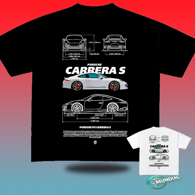 Camisa Camiseta Estampa DTF Porsche 911 Carrera S | Shopee Brasil