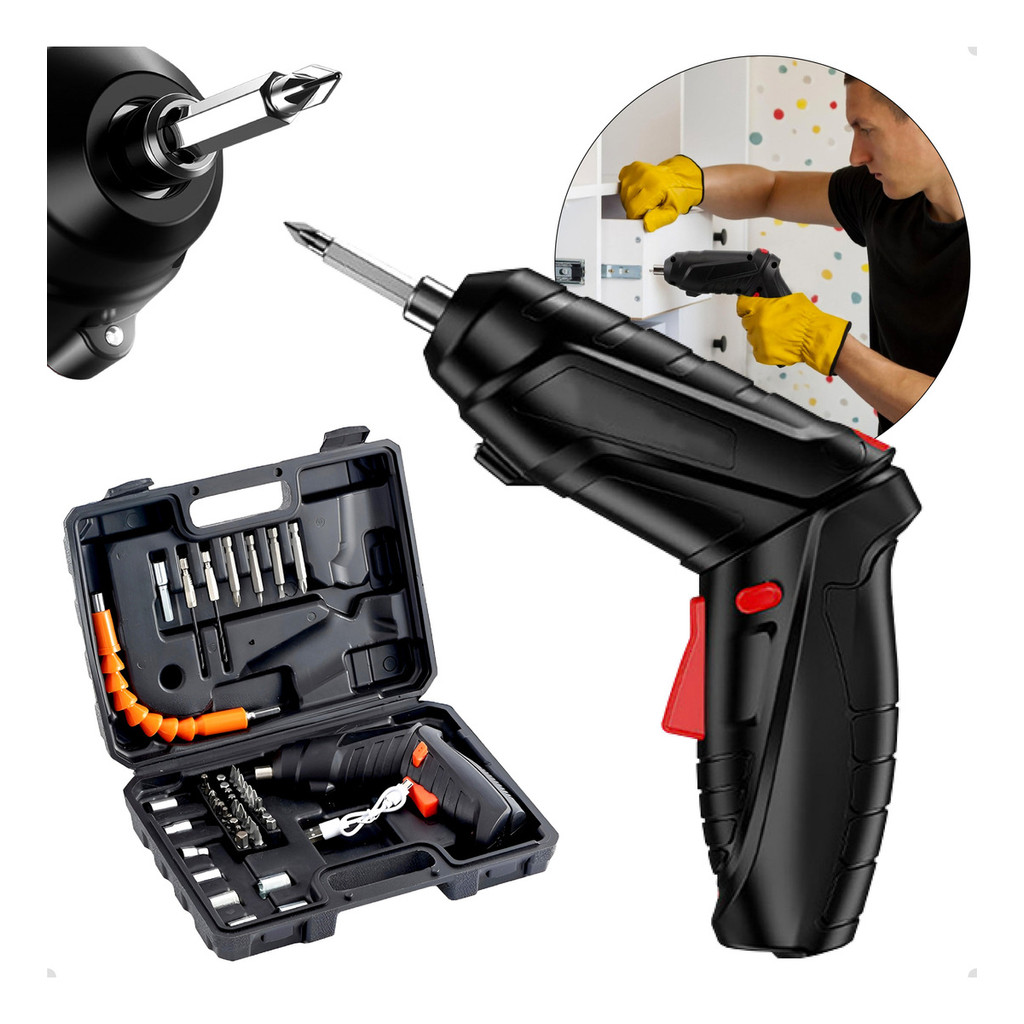 Mini Parafusadeira Furadeira Elétrica 45 Peças - Utopia Online | Shopee ...