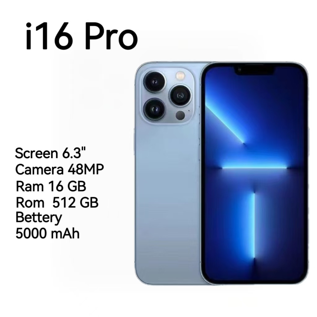 Original Novo i16pro Desbloqueado , Câmera Dupla HD , 12GB RAM 512GB ...
