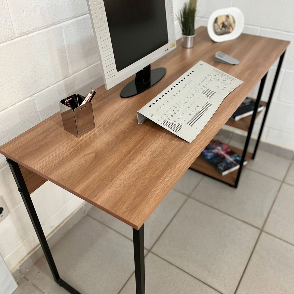 Mesa Multi Uso com Prateleiras Perfect 137x 50cm | Shopee Brasil