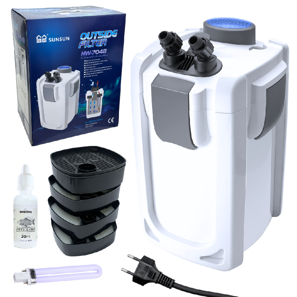 Filtro Canister Externo SunSun HW-704B 110V 2000lh Ultravioleta UV 9W ...