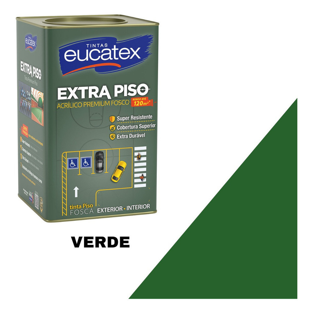 Tinta Acrílica Extra Piso Verde Fosco 18L - Eucatex | Shopee Brasil