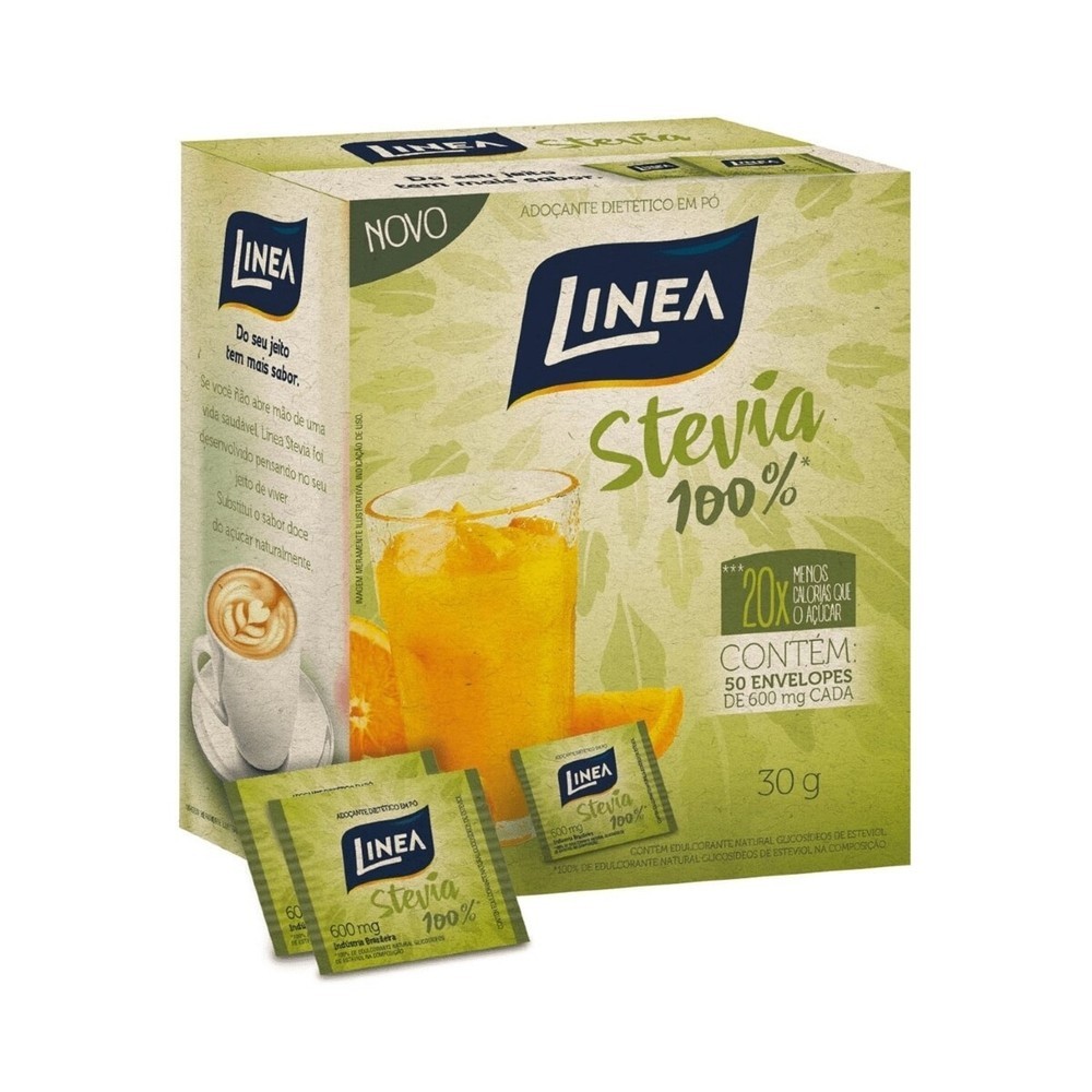 Adocante Po Linea Stevia 100% 50 Envelopes 600mg | Shopee Brasil