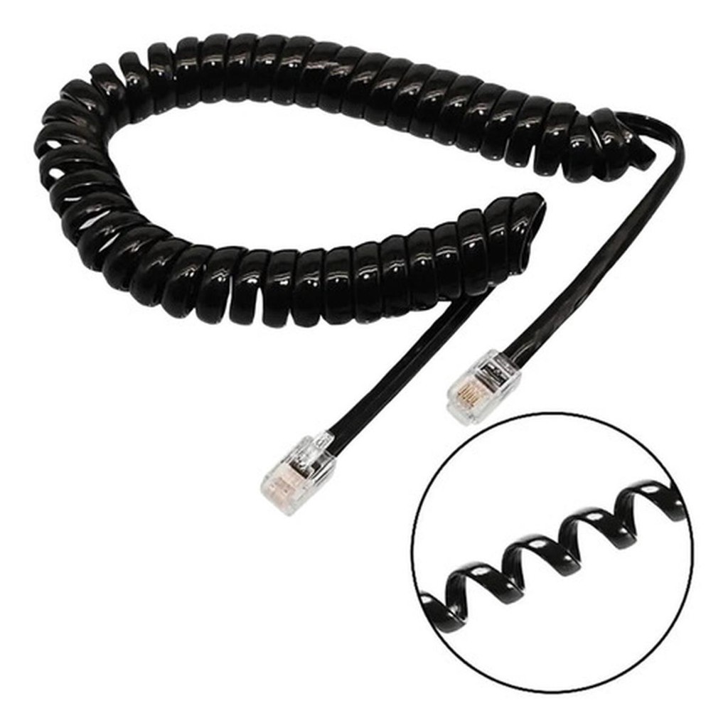 Cabo Rj11 Cordão Telefone Rj11 Espiral 2 Mts | Shopee Brasil