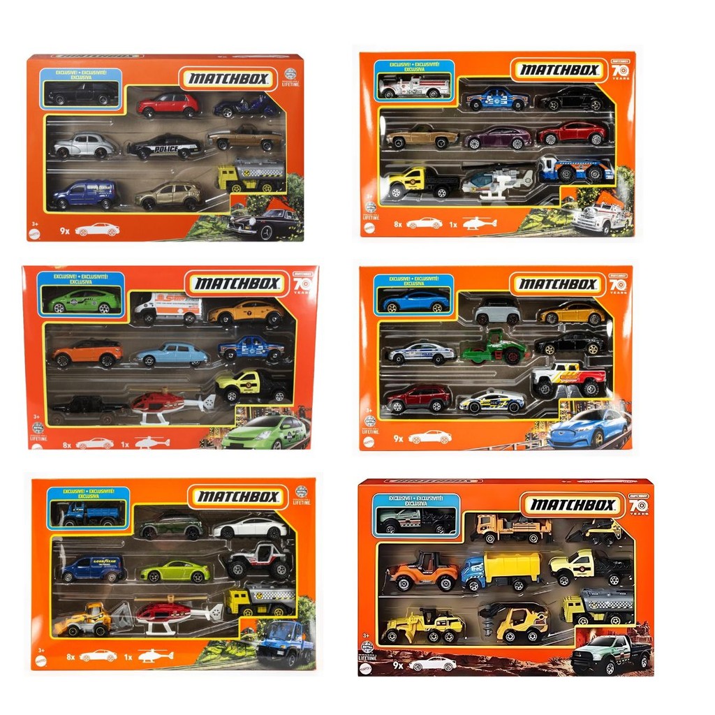 Matchbox Pack c/ 9 Escala 1:64 c/ Miniatura Exclusiva Mattel | Shopee ...