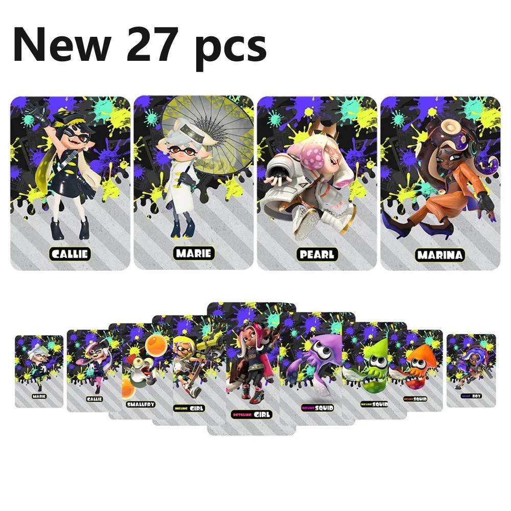 Novo 27 Unidades Splatoon 3 Callie Marie Pearl Marina Cartão Amiibo NFC ...