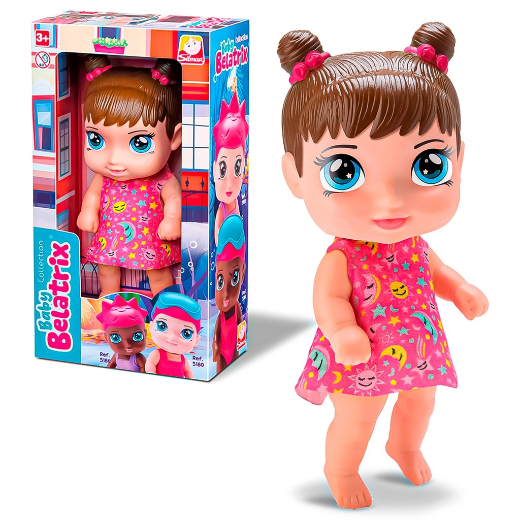 Belatrix Baby Coque Castanho Mini Boneca Meninas Fofinha Vinil Macio 18 ...