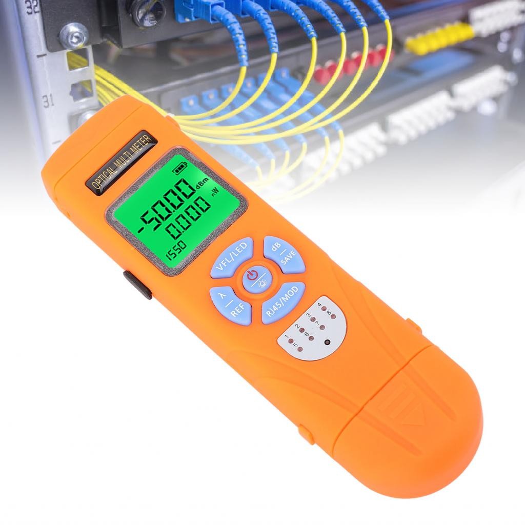 Optical Power Meter LED Illumination 10 Wavelengths Fiber Optic Tester ...