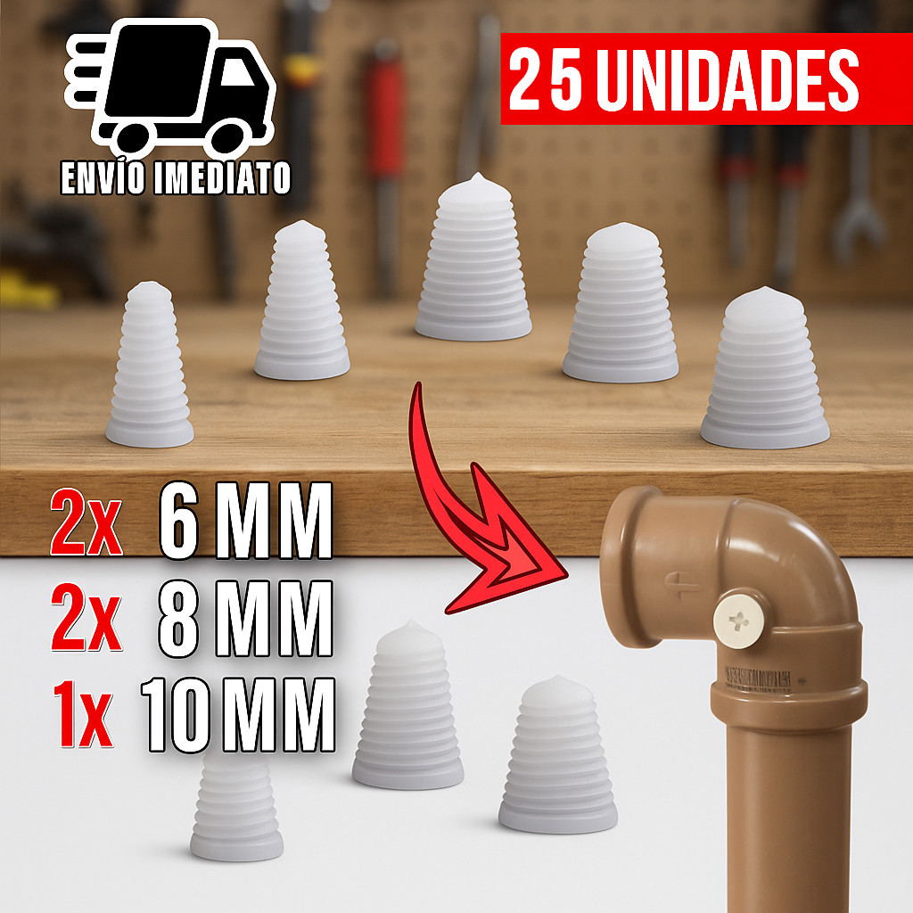 Kit 25 Tapa Furo para Cano de Água Furado com Rosca 3 Medidas | Shopee ...