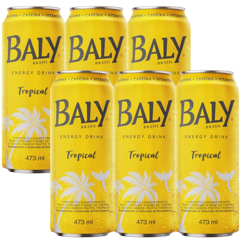 Pack 6un Energético Baly Energy Drink 473ml Tropical Sabor Frutas ...