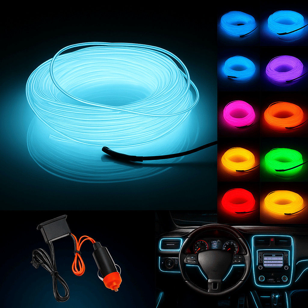 Fita Neon Carro Tunning Colorido AZUL LED Automotivo à Prova d’Água com ...