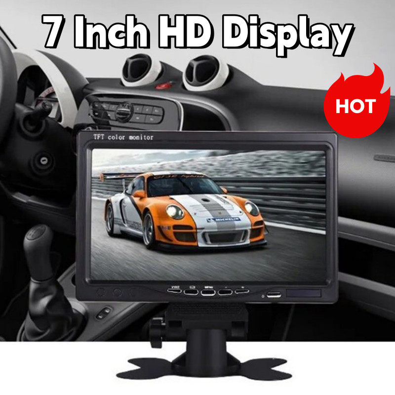 Monitor LCD TFT Colorido HD De 12V-24V De 7 Polegadas Para CCTV De Carro Traseiro Reverso ...