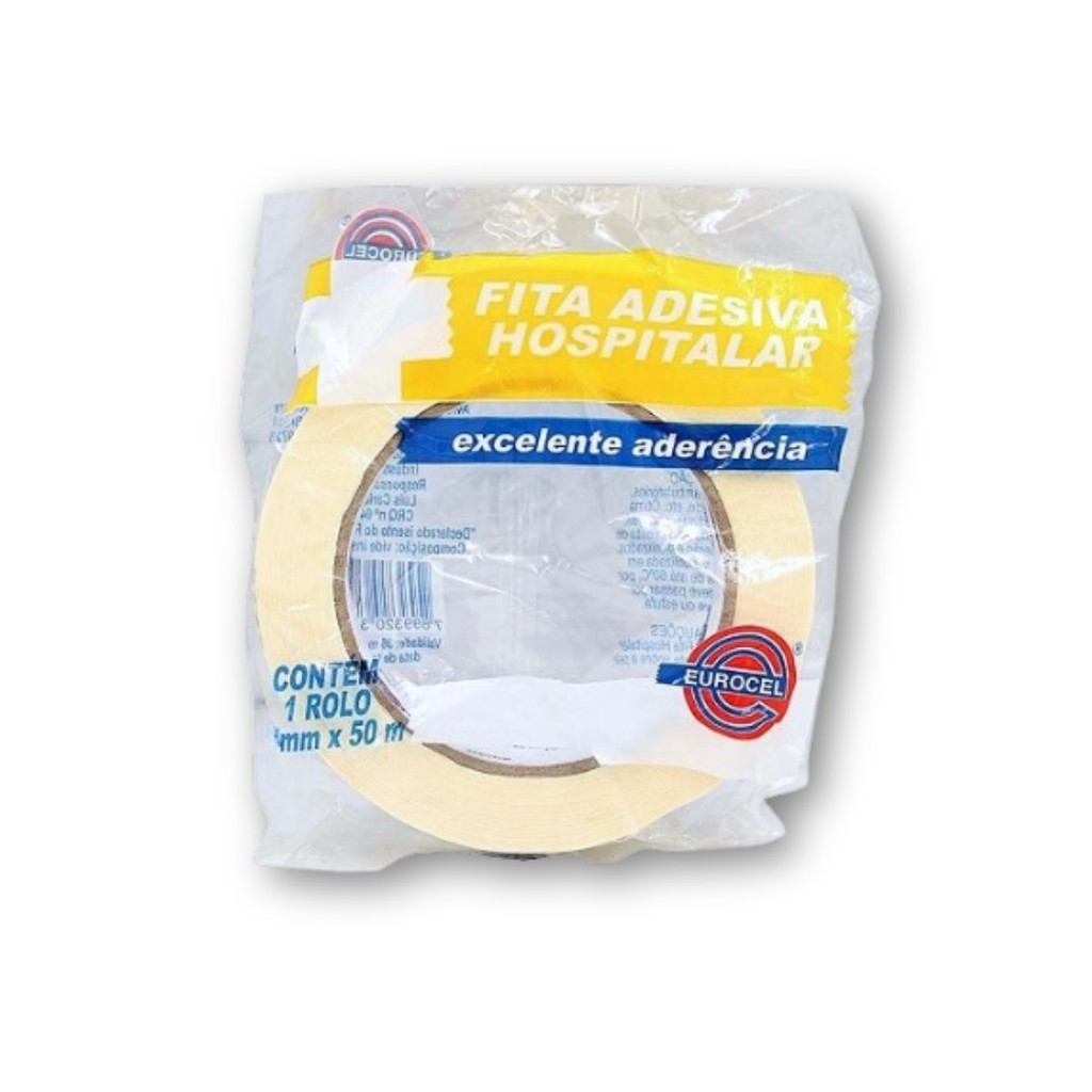 Fita Adesiva Hospitalar Crepe Branca 16mm x 50m Eurocel | Shopee Brasil