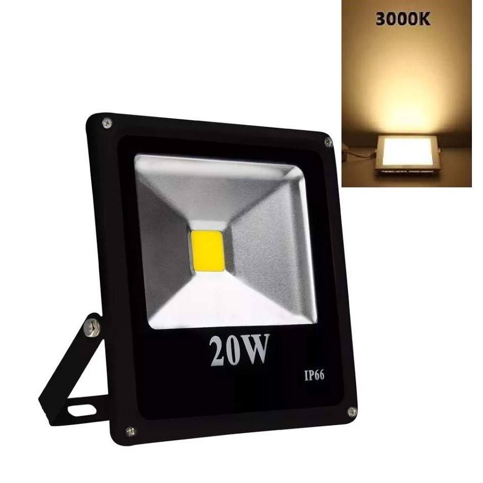 HOLOFOTE REFLETOR LED SUPER LED COB 20W BRANCO QUENTE 3000 3500K BIVOLT | Shopee Brasil