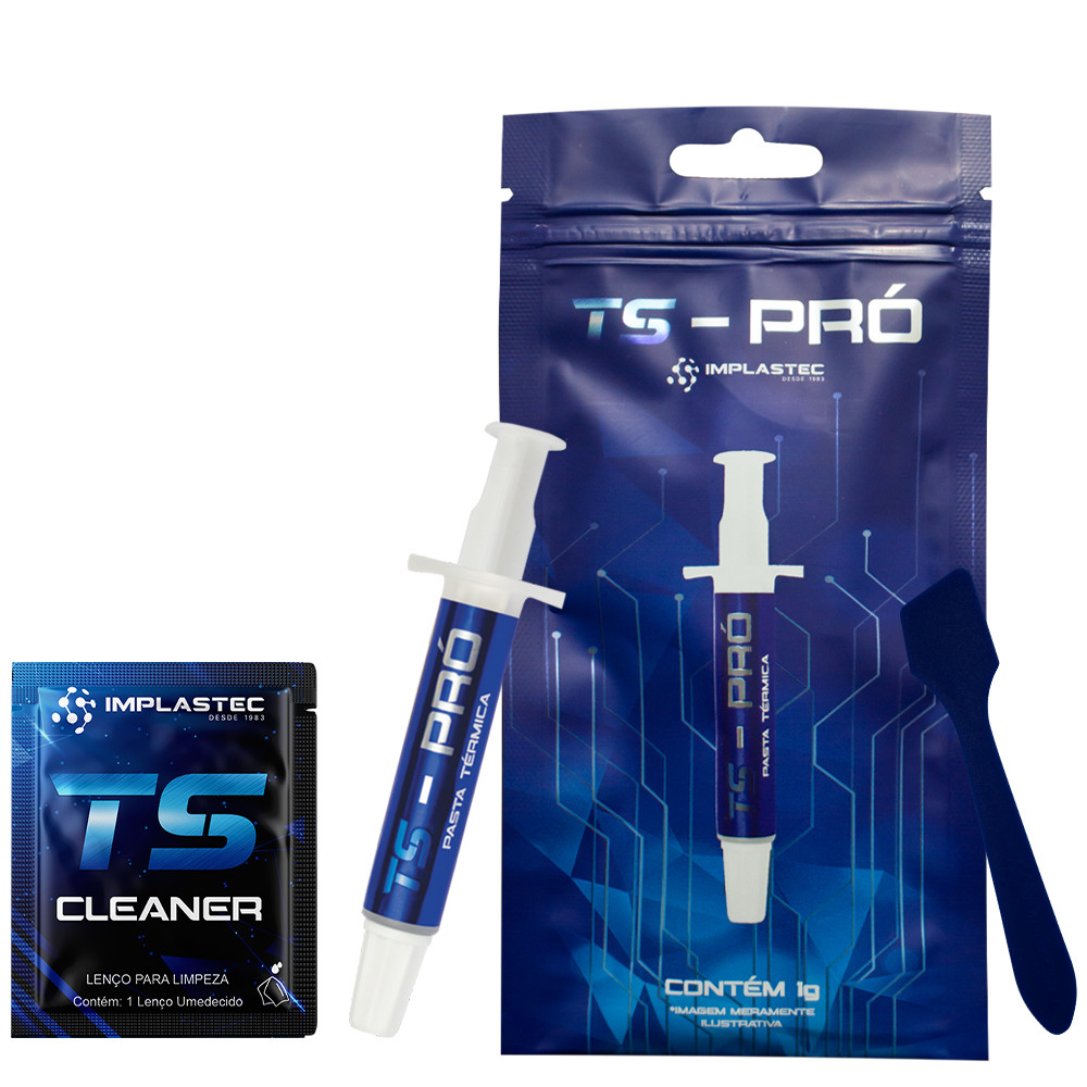 Pasta Térmica Alto Desempenho Implastec TS Pro 1g 6,2W/mk para PC / CPU / GPU / Notebook ...