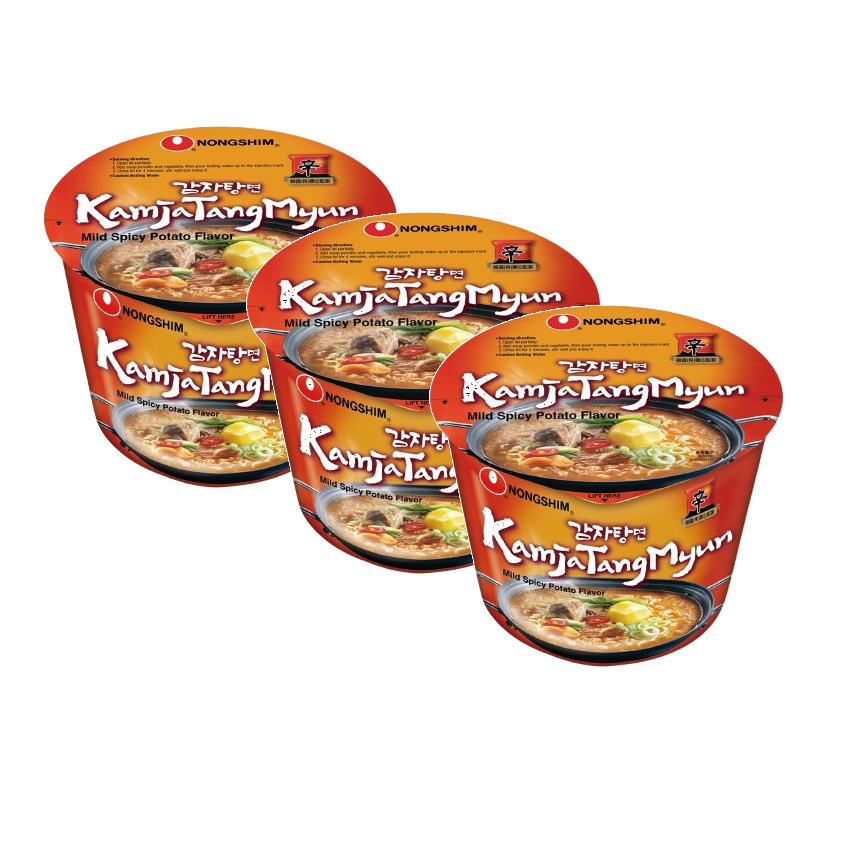 3 Lamen Picante Suíno e Batata Kamja Tangmyun Nongshim 117g | Shopee Brasil