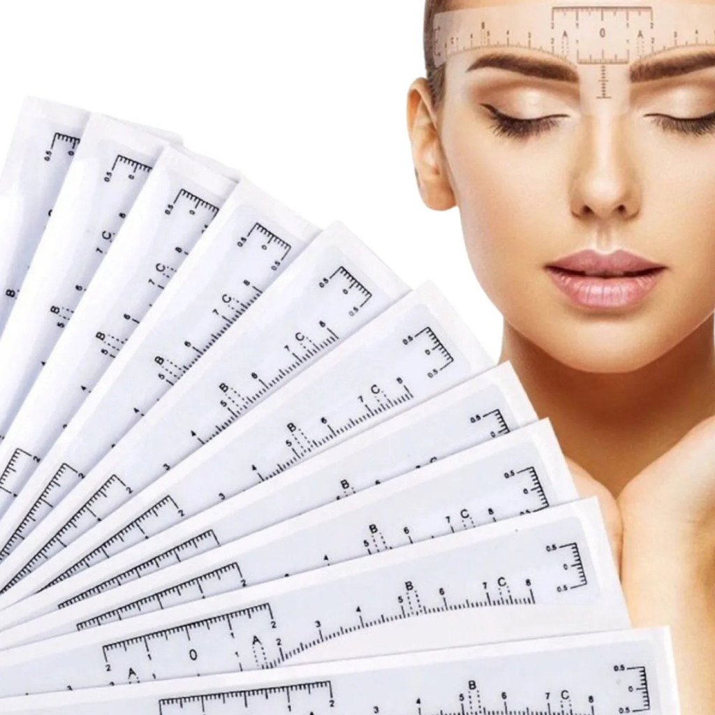 Regua Adesiva Para Design De Sobrancelhas Kit 10 Uni Shopee Brasil
