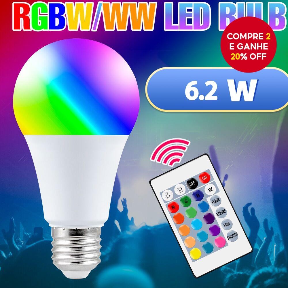 Lâmpada RGB LED A60-Luz De Controle Inteligente Regulável Com Recurso ...