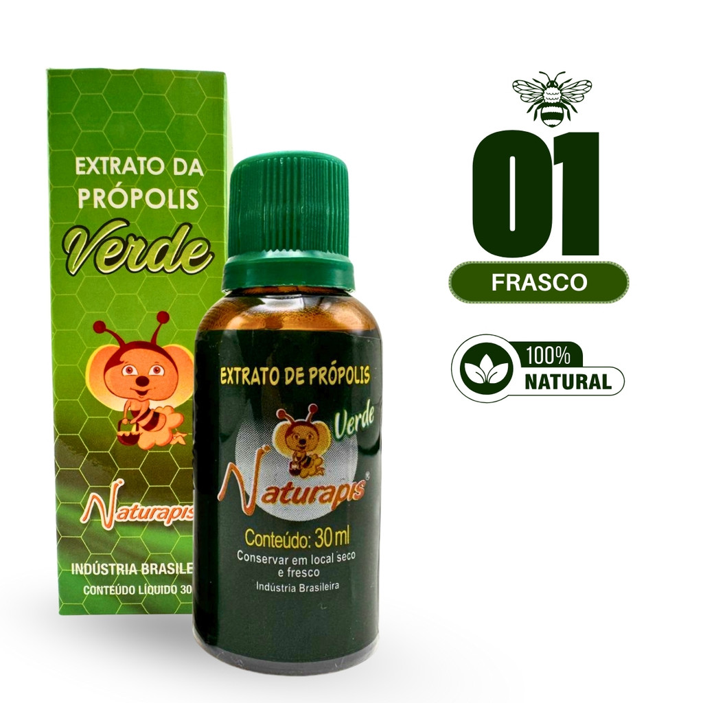Extrato De Própolis Verde 100% Natural Suplemento em Gotas 30ml ...