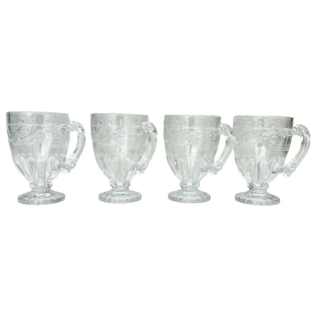 Jogo Com 4 Xícaras de Cristal Imperial Transparente 190ml | Shopee Brasil