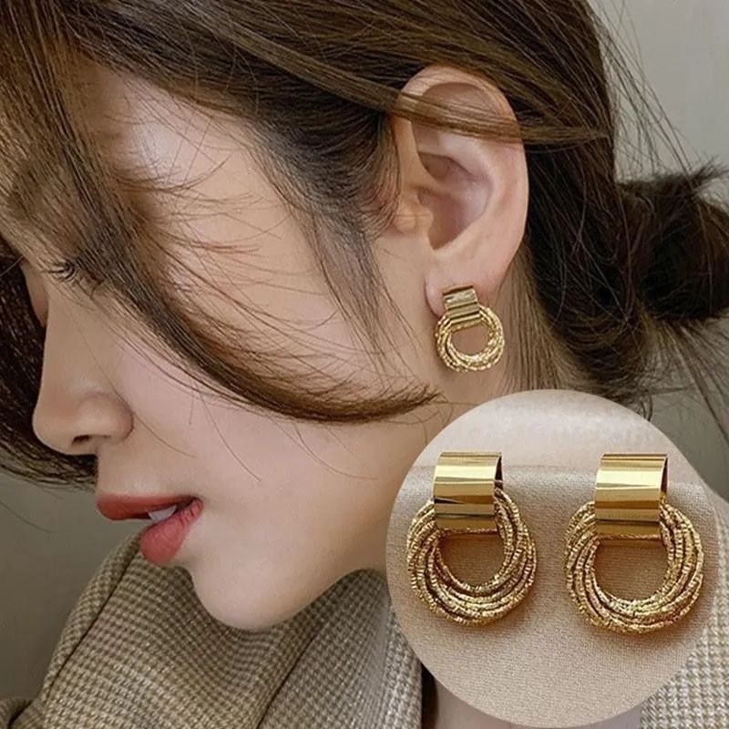Brincos Simples Exclusivos de Ouro Fêmea S925 Agulha de Prata Multi ...