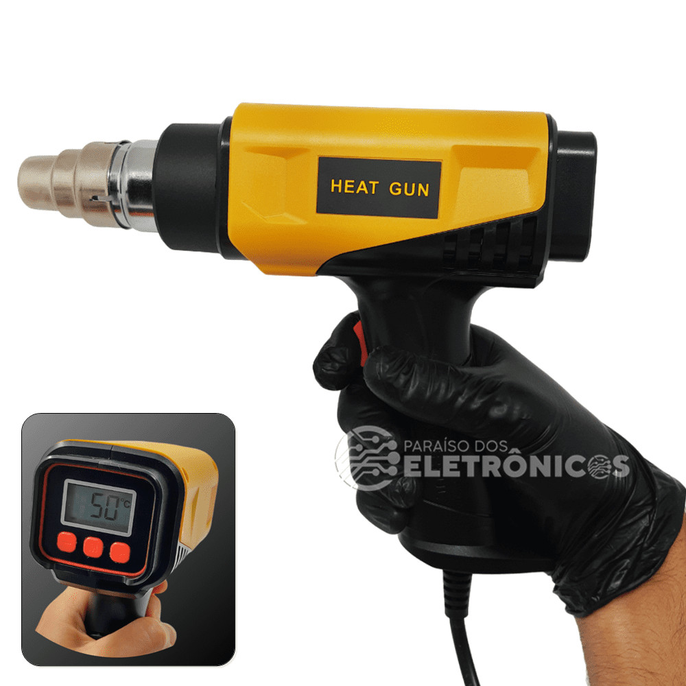 Soprador De Ar Quente Térmica Painel Digital Aquecedor Potência 1200w ...
