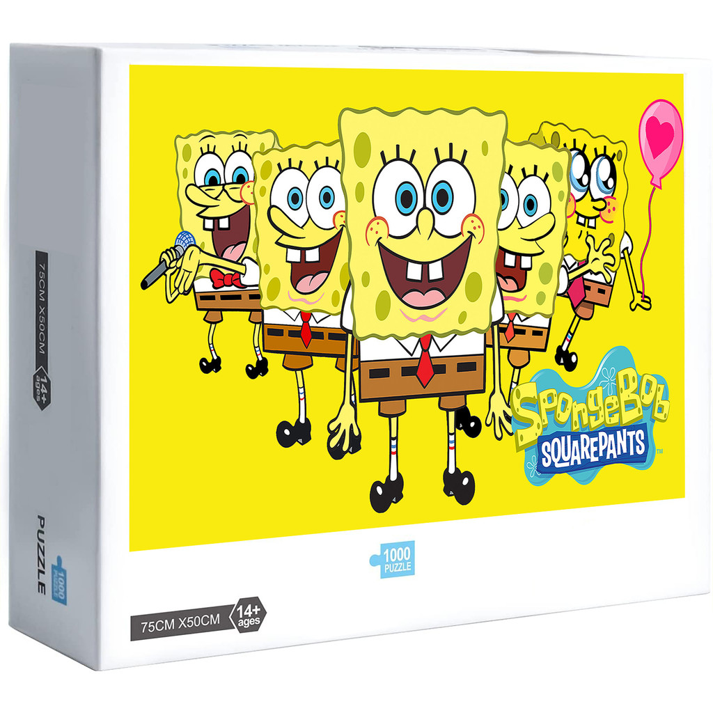 Novo Quebra-Cabeça Bob Esponja Calça Quadrada 300 500 1000 Pcs Adulto ...
