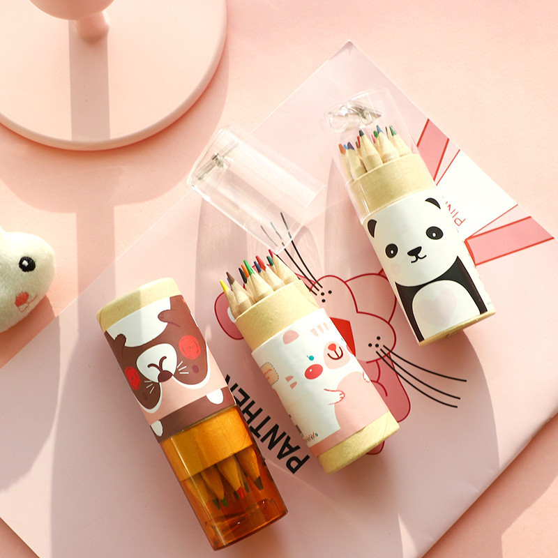 Bonito Mini Urso Edição Coreana Caneta Para Colorir 12 Cores Pequeno ...