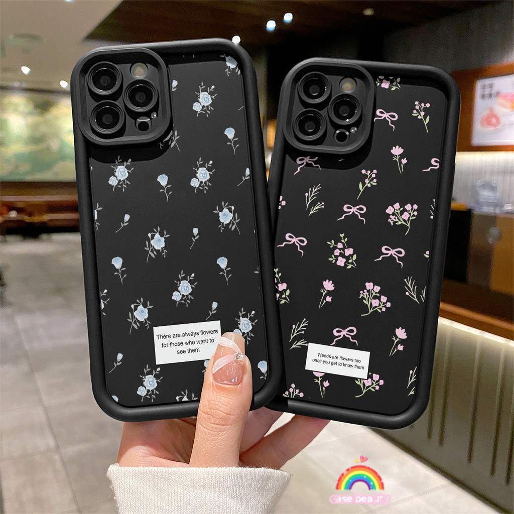 Capinha capa Silicone de Flores azuis e rosa para Redmi Poco X 3 5 6 M3 Pro Note 8 9 10 11 12 13 ...