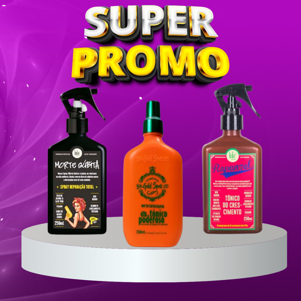 Conjunto 3 tônico poderoso gold spell, tônico rapunzel, tônico morte ...