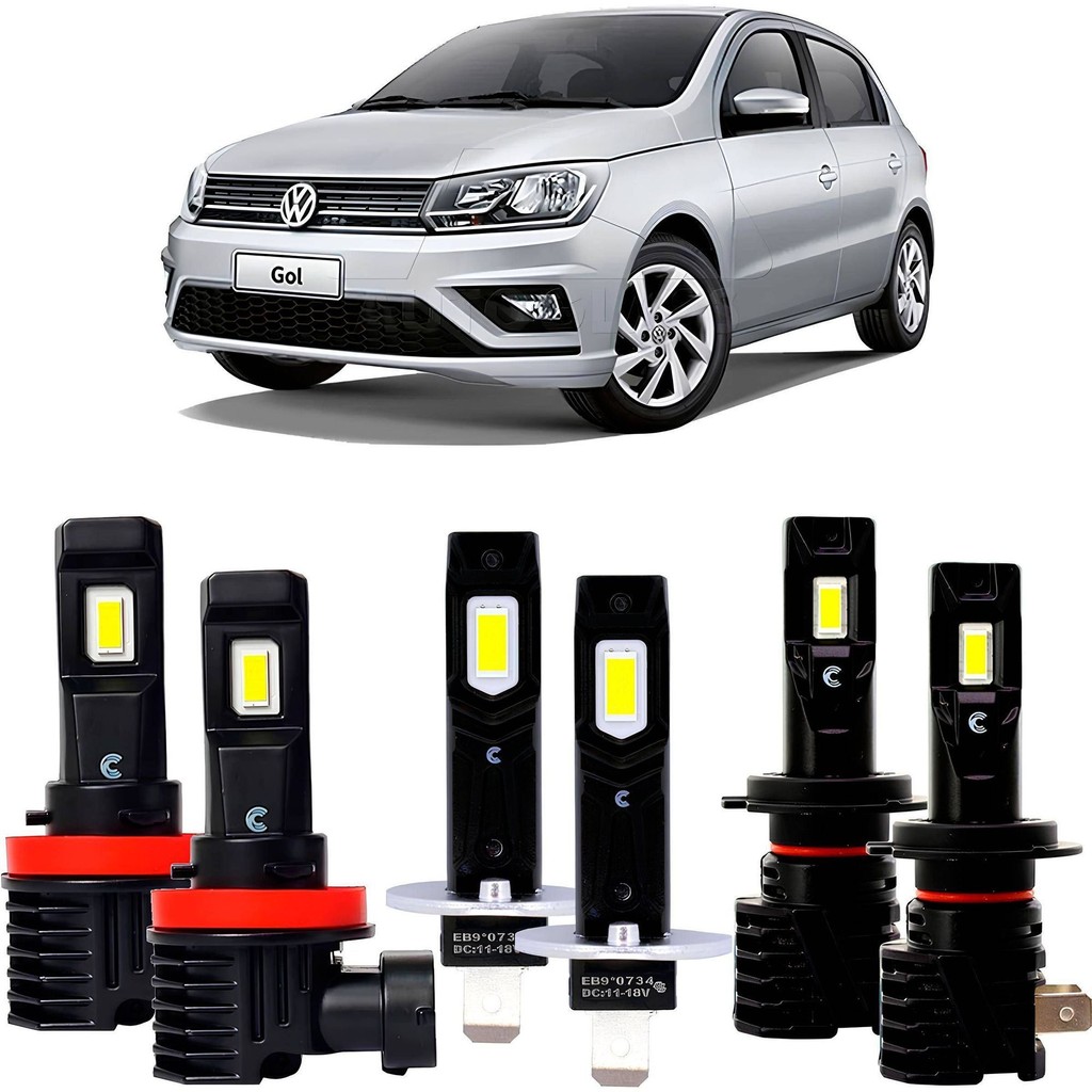 Kit Super Led Boost 6000k Gol G5 G6 G7 G8 2009 a 2023 Foco Duplo Exceto ...
