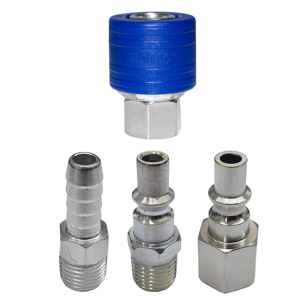 Jogo De Engate Rapido Rosca 1/4 Para Pneumaticos Compressor | Shopee Brasil