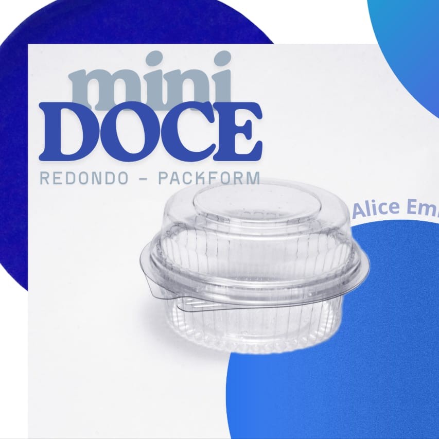 Embalagem Mini Doce Redondo Tampa Articulada 120ml Bolos Tortas Mousses ...