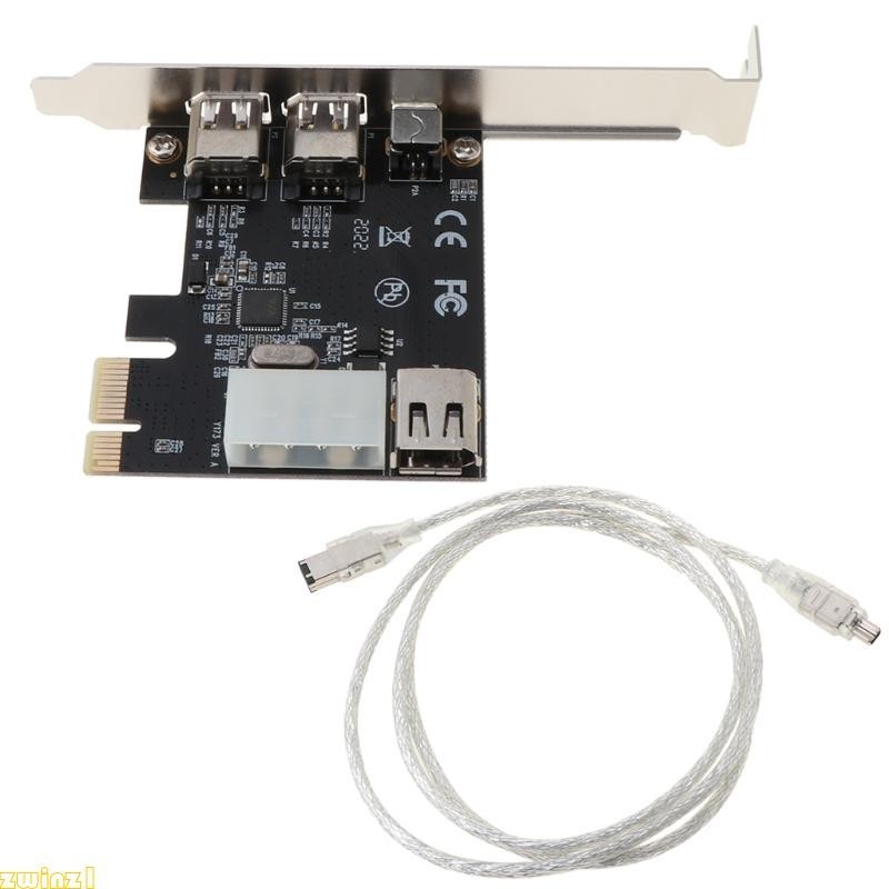 zwinz1 PCIe Firewire Card Para 10 IEEE 1394 PCI Controlador Expresso 4 ...