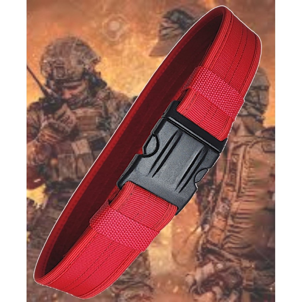 Cinto Grosso e largo N.A Guarnição Vermelho | Shopee Brasil