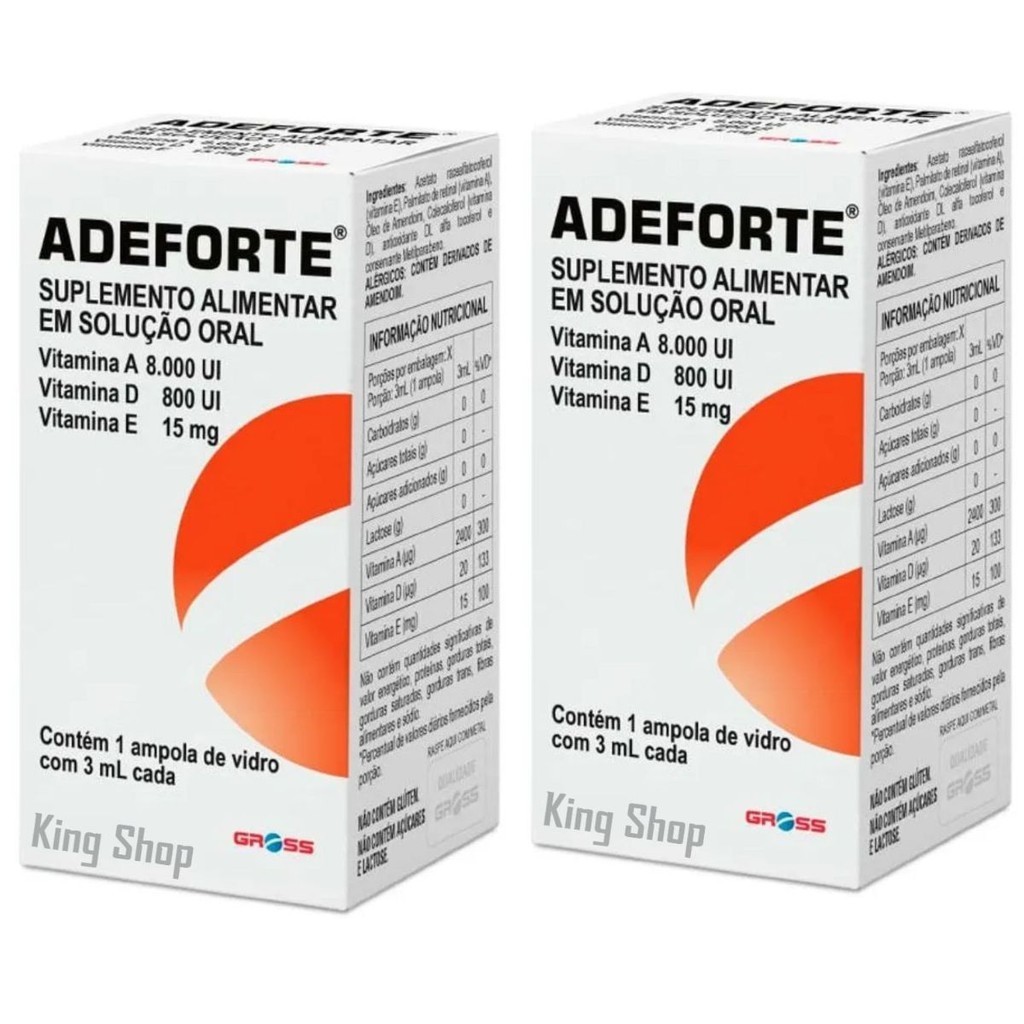 Adeforte Suplemento Alimentar Whey Vitaminas 2 Ampolas 3ml | Shopee Brasil