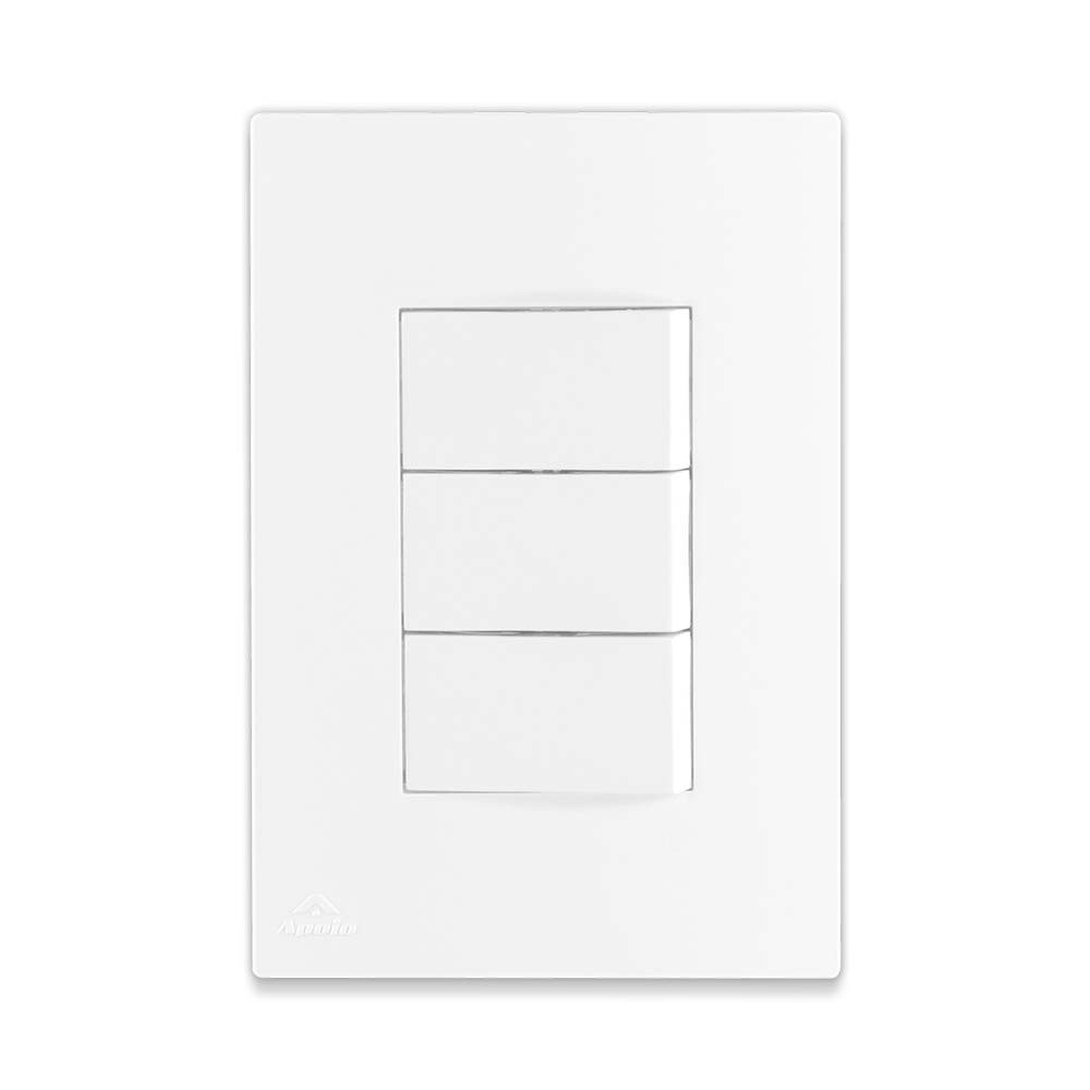 Interruptor Tomada Triplo Simples Branco Simples 2P 110/220V | Shopee ...