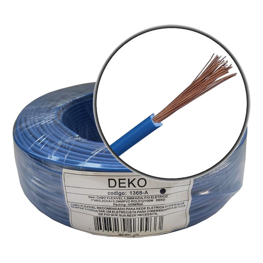 Fio 1,5mm 100 Metro Flexivel Fio 1 5mm 100m | Shopee Brasil
