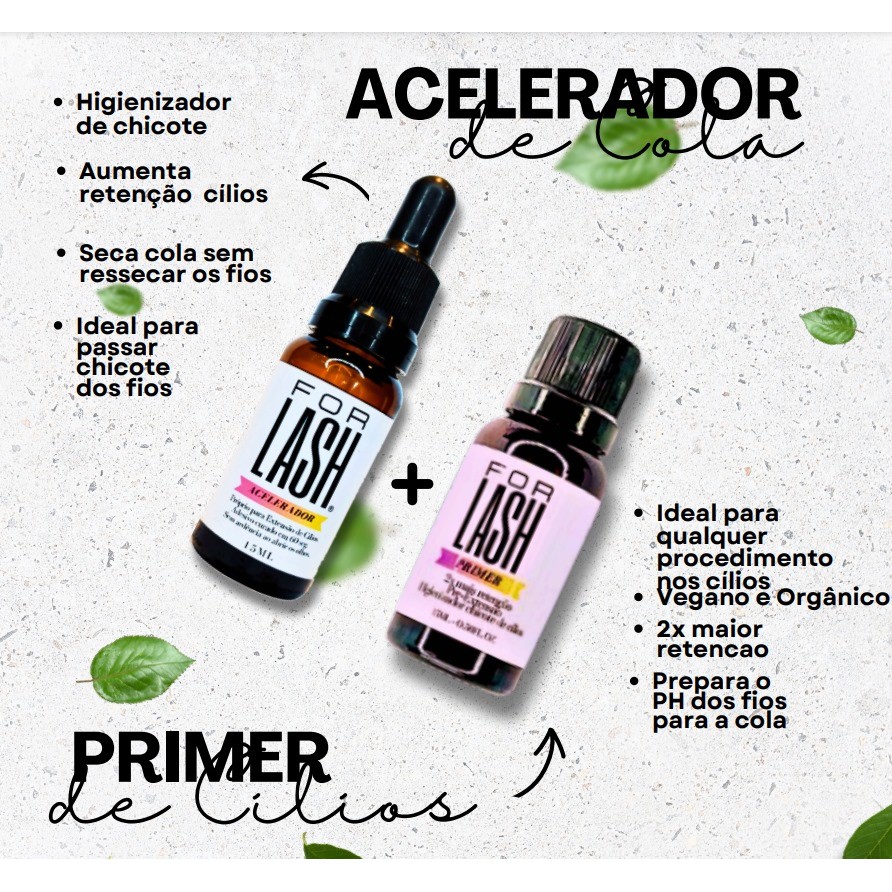Kit Primer para Cílios + Acelerador de Cola - FORLASH | Shopee Brasil