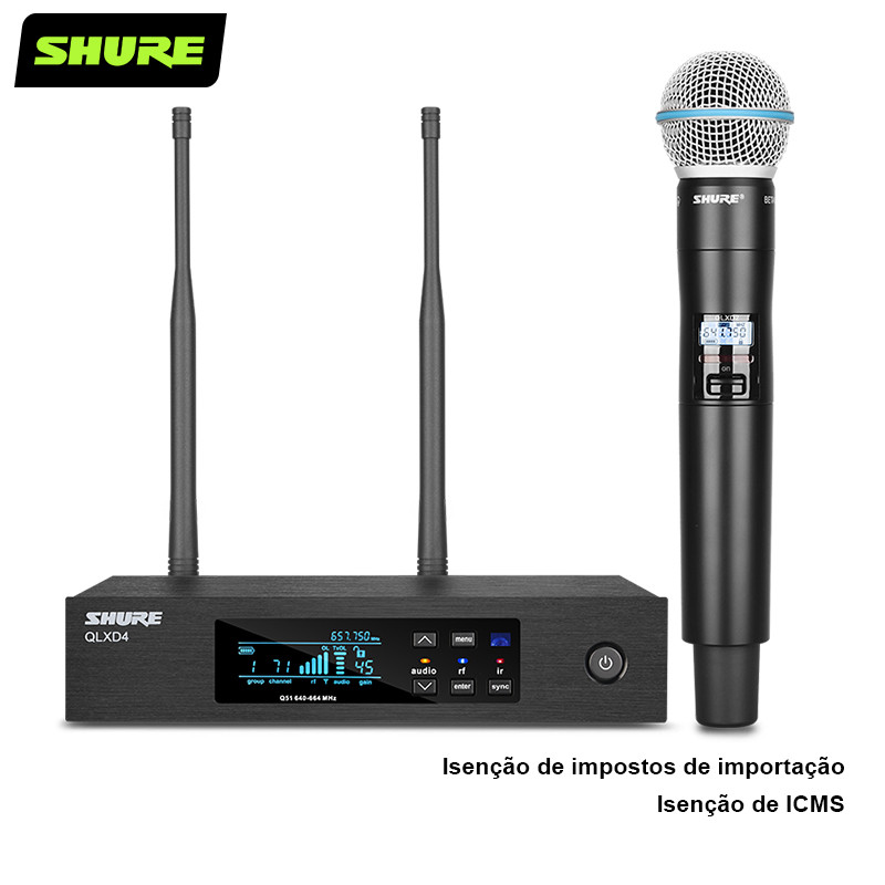 Sistema Digital Sem Fio SHURE QLXD4-Áudio De 24 Bits , Rebobinamento De 100 M ,Uhf Beta 58a ...