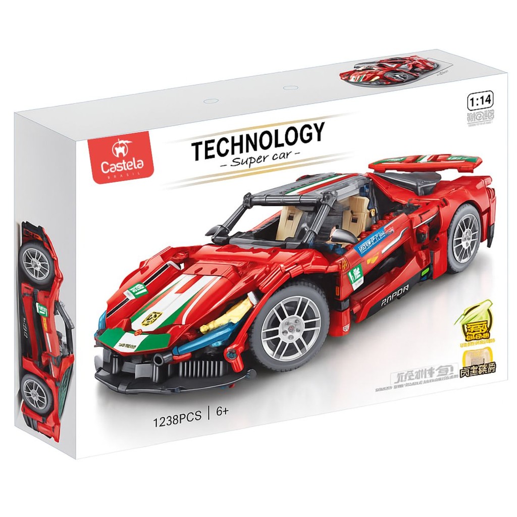 Blocos De Montar Super Car 1238Pçs Carro De Corrida 1:14 - Castela ...