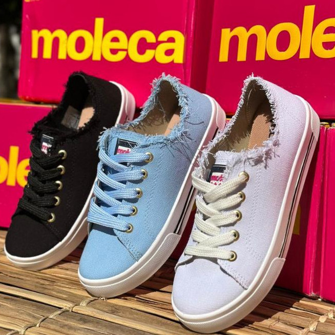 Tenis Casual Estilo Molec Feminino Com Detalhe Desfiado Original ...