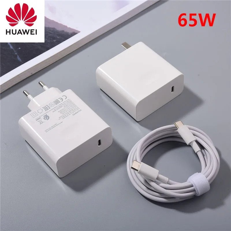 Huawei Carregador PD Original 65W Super Rápido EU/US Plug Power Adapter ...