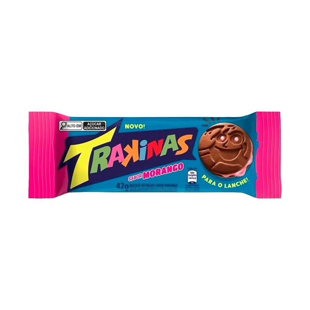 Biscoito Trakinas Morango Pacote 42G | Shopee Brasil