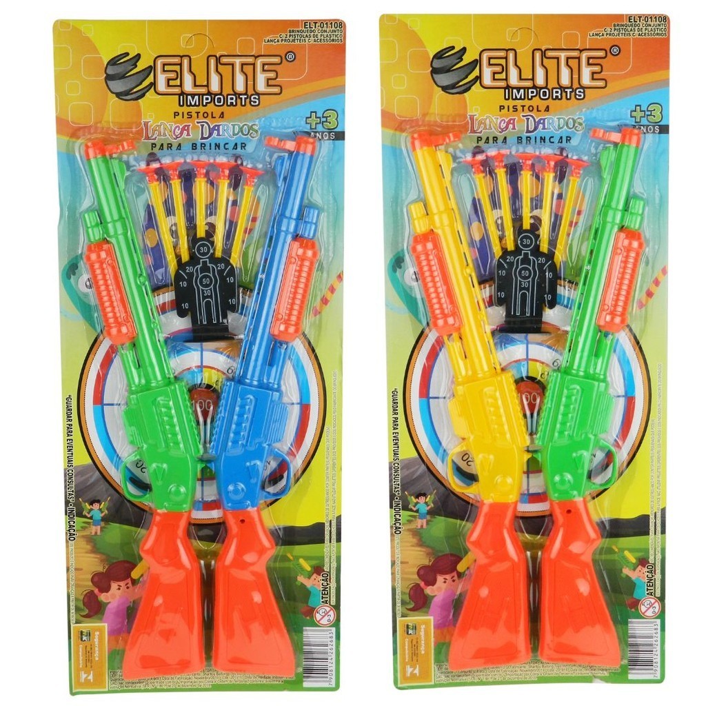 Conjunto com 2 Pistolas Lança Dardos com Alvo | Shopee Brasil