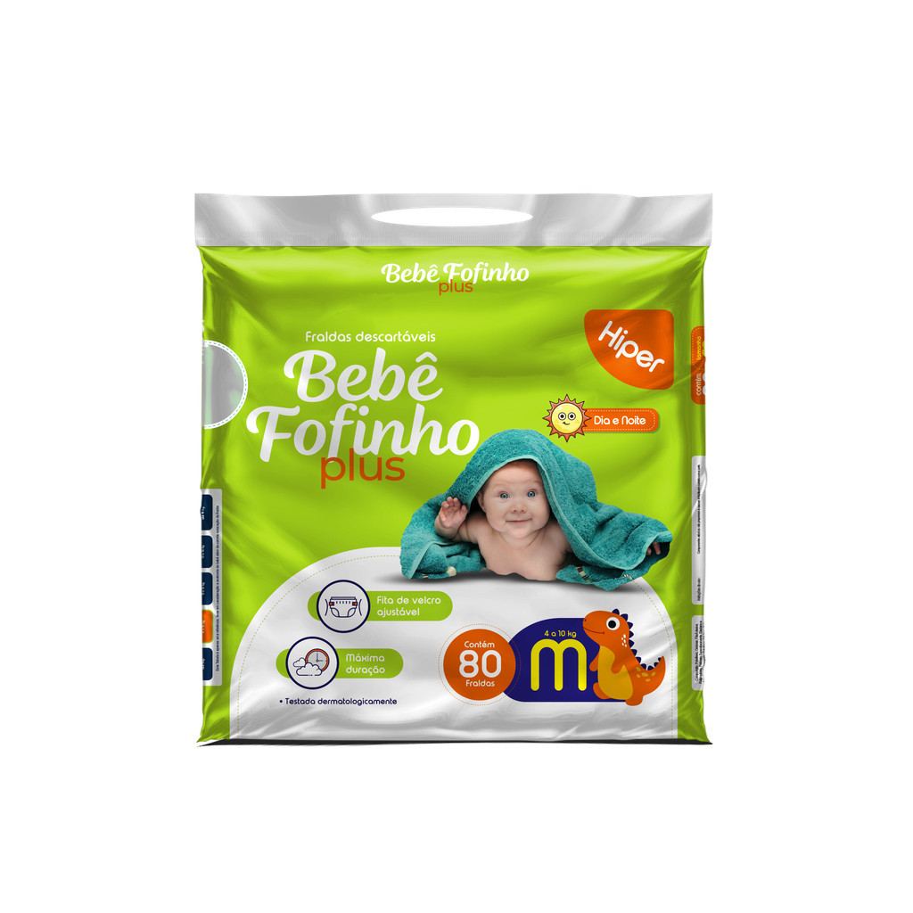 Fralda Bebe Fofinho Plus Tamanho M c/80UN | Shopee Brasil