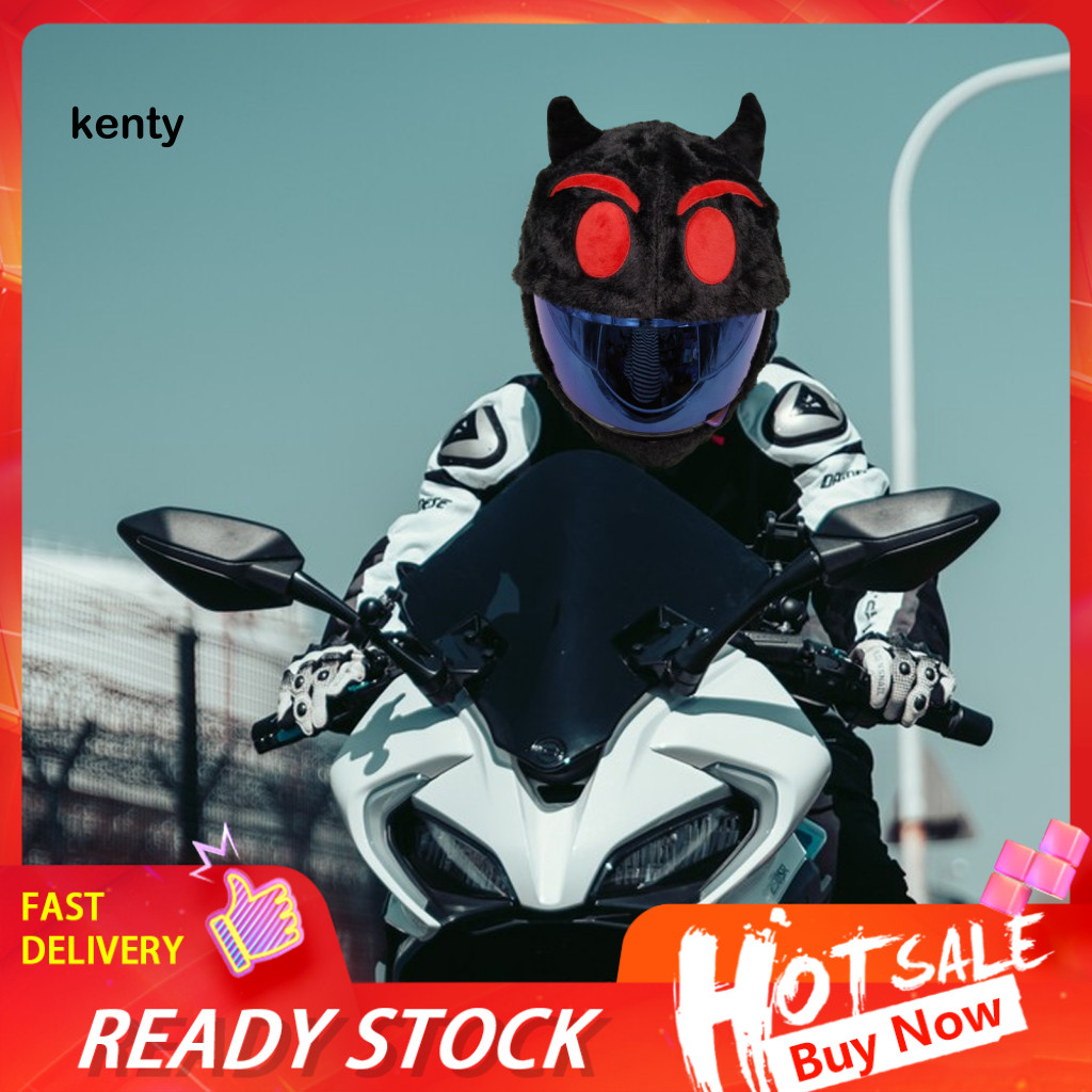 Universal Helmet Cover Full Face Cartoon Motorcycle Cute Devil Bunny ...