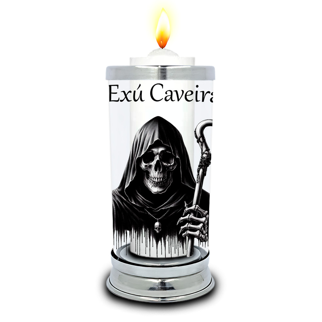 Protetor de Vela 7 dias Exú Caveira Sombra Umbanda Castiçal | Shopee Brasil