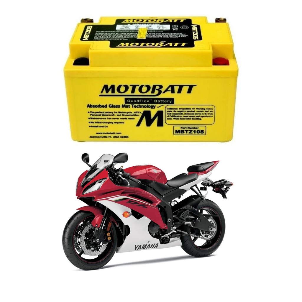 Bateria YAMAHA R6 MOD ORIGINAL (8.6Ah MOTOBATT) | Shopee Brasil