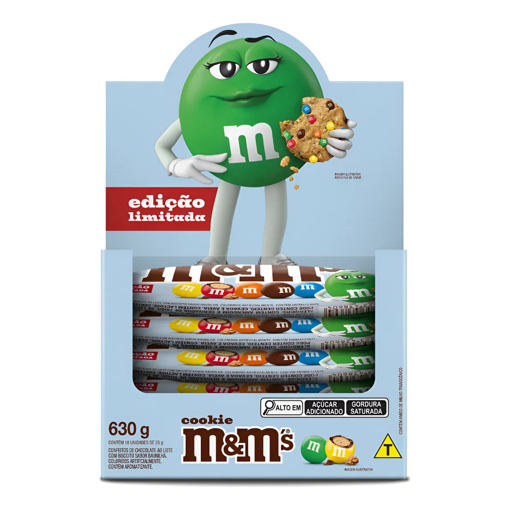 Confeito de Chocolate M&M's Cookie 18 Unidades 35g Mars | Shopee Brasil